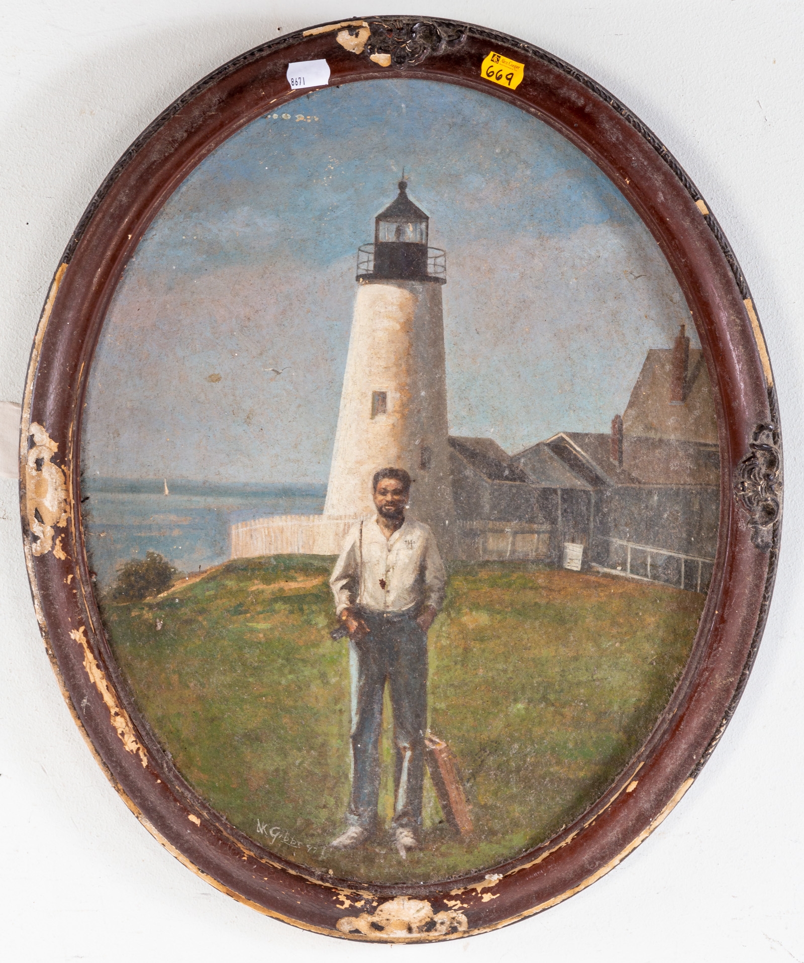 Nathaniel Gibbs | Self Portrait with Lighthouse | MutualArt