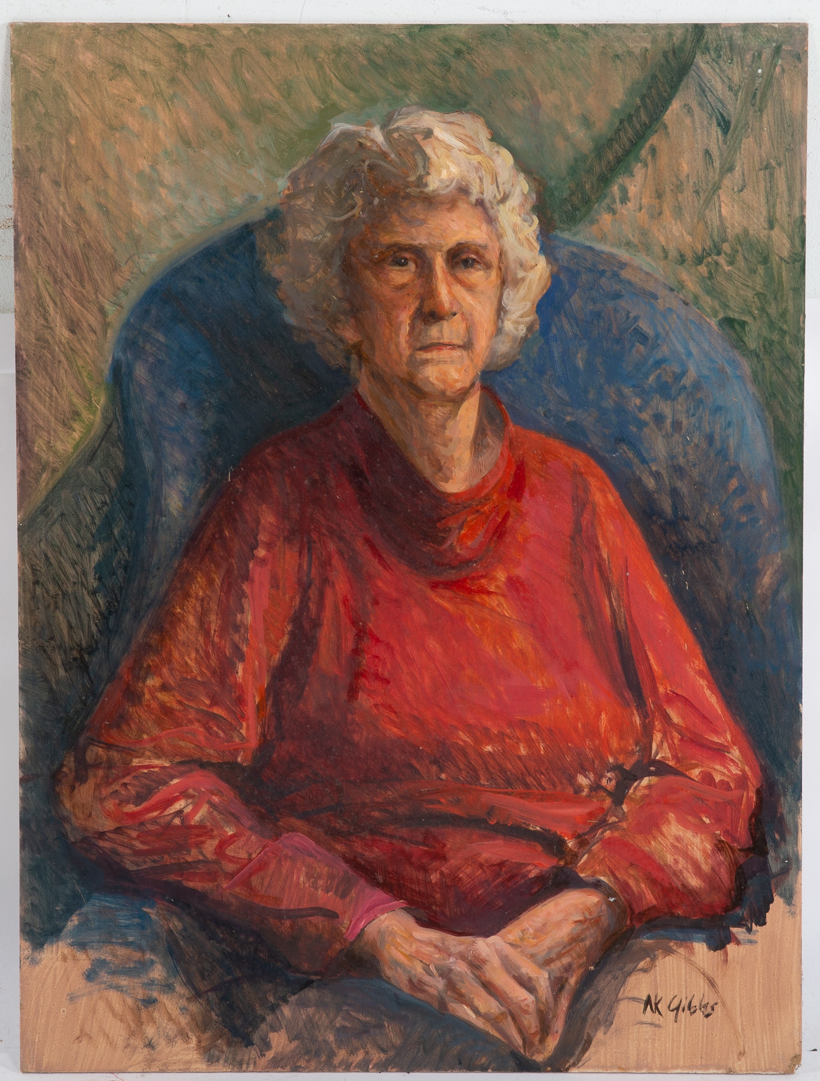 Nathaniel Gibbs | Portrait of Woman in Red | MutualArt