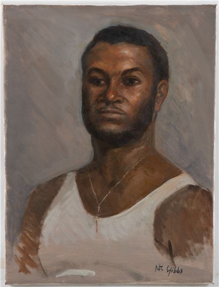 Nathaniel Gibbs | Portrait of Man with Necklace | MutualArt