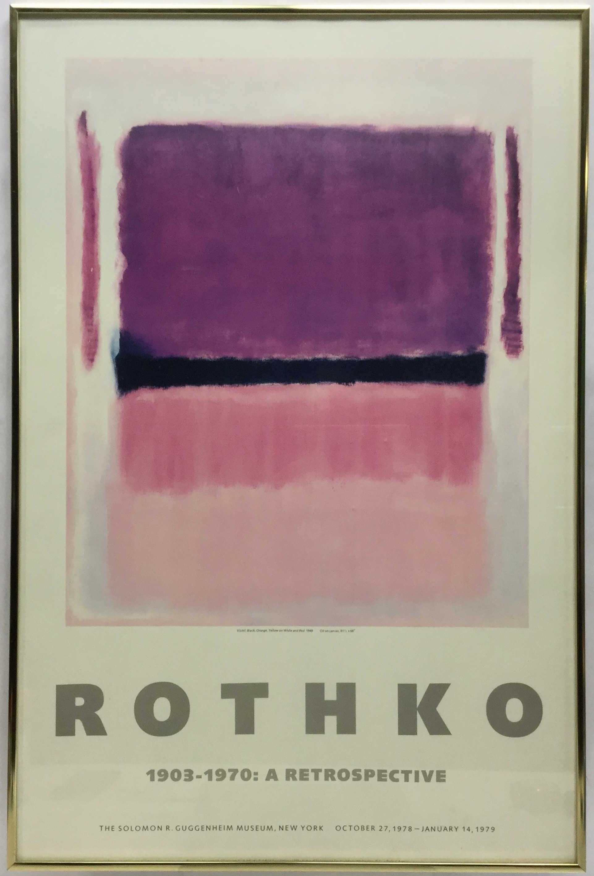 Mark Rothko Exhibition Poster For The Guggenheim Museum,, 58% OFF