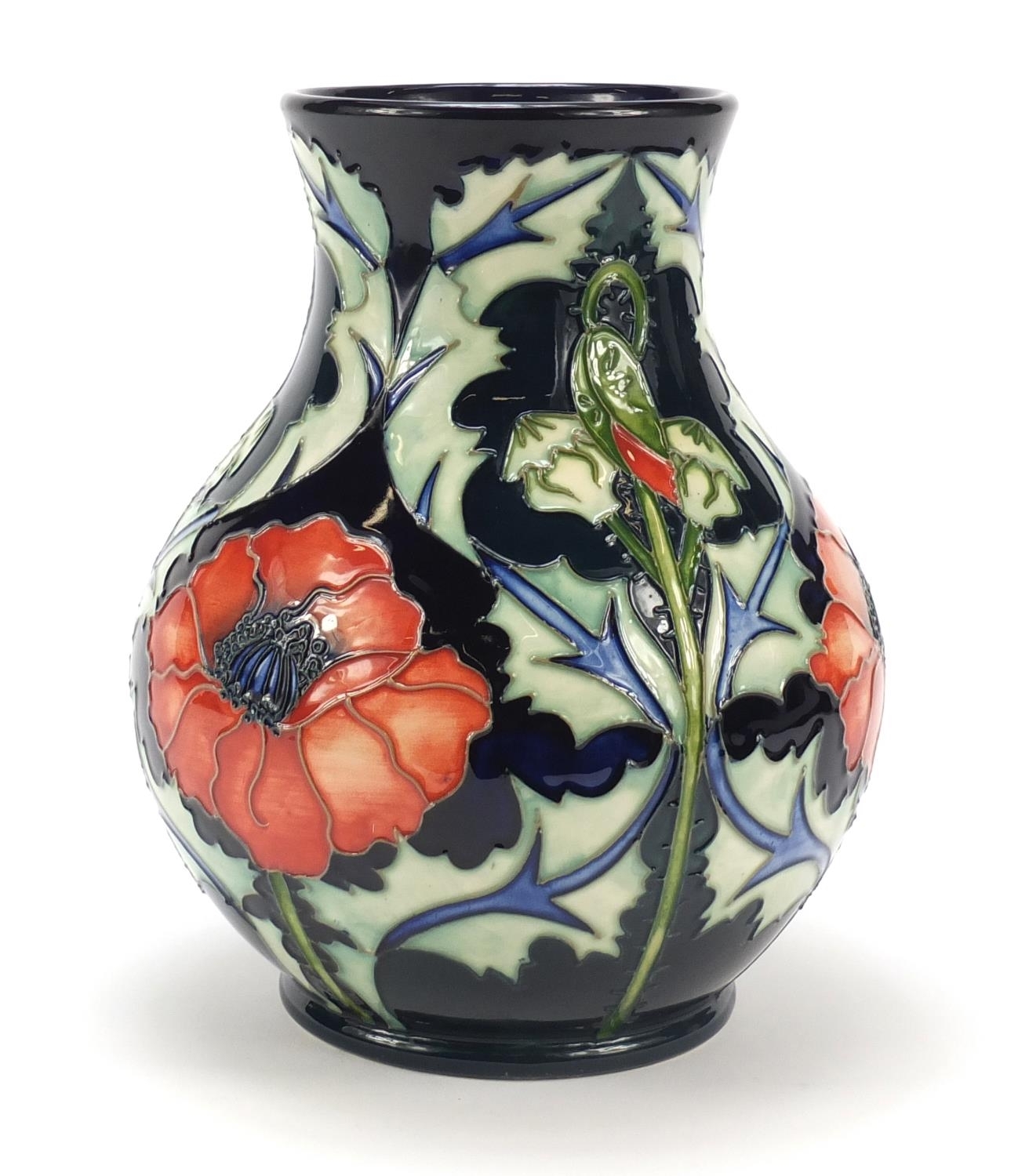 Rachel Bishop | Pottery vase hand painted in the Poppy pattern (1996 ...