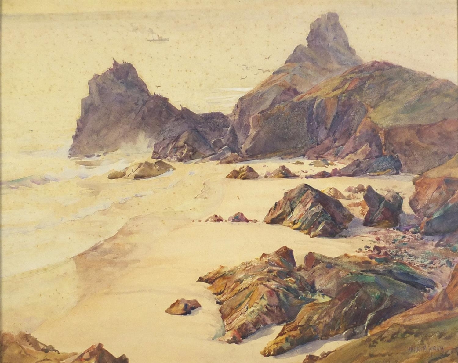 Henry M. Rheam | Rocky coastal scene | MutualArt