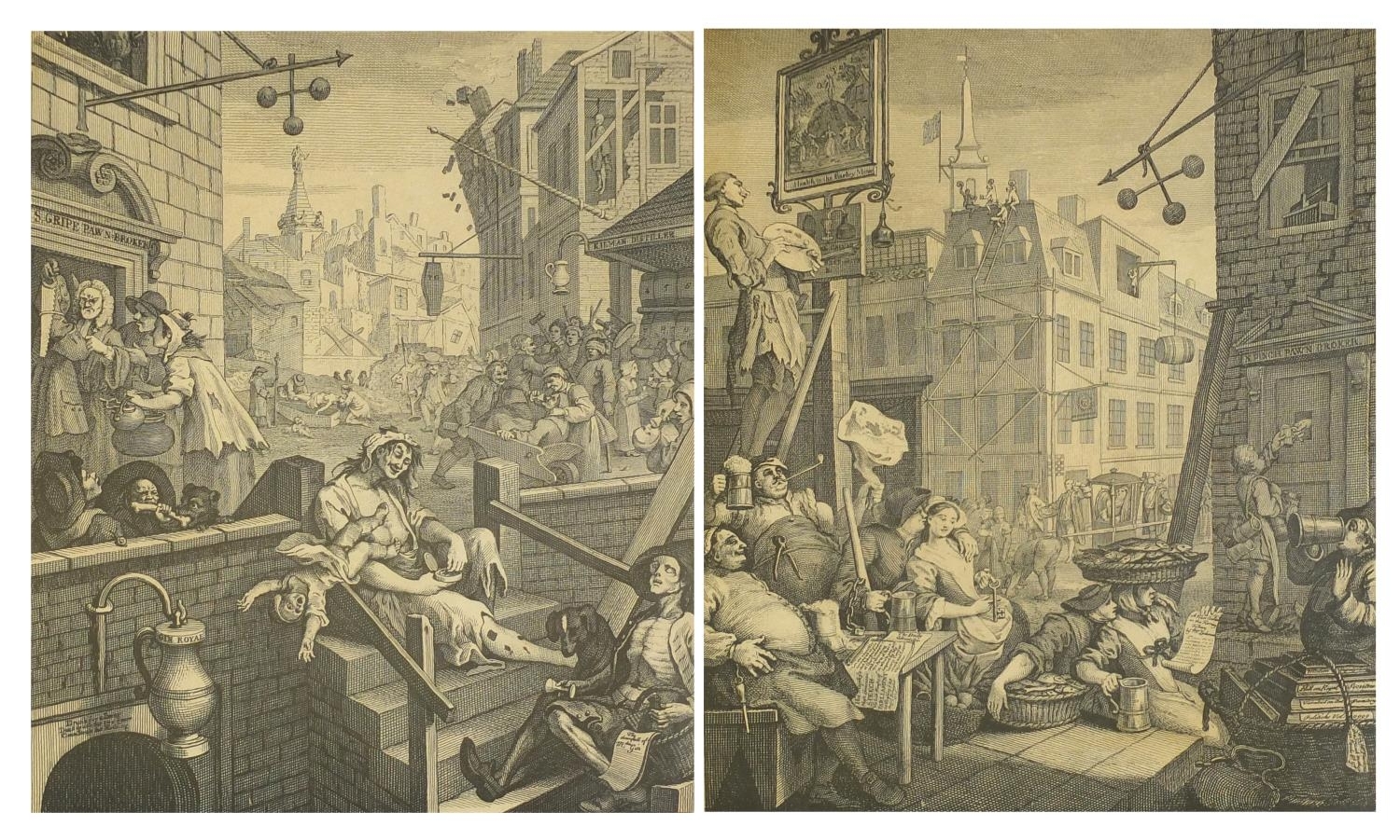 William Hogarth | Beer Street and Gin Lane (18th Century) | MutualArt