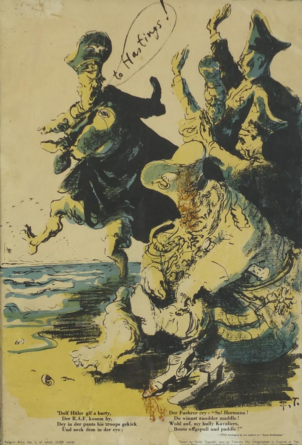 Felix Topolski | Caricature of Hitler and his Generals with Goering ...