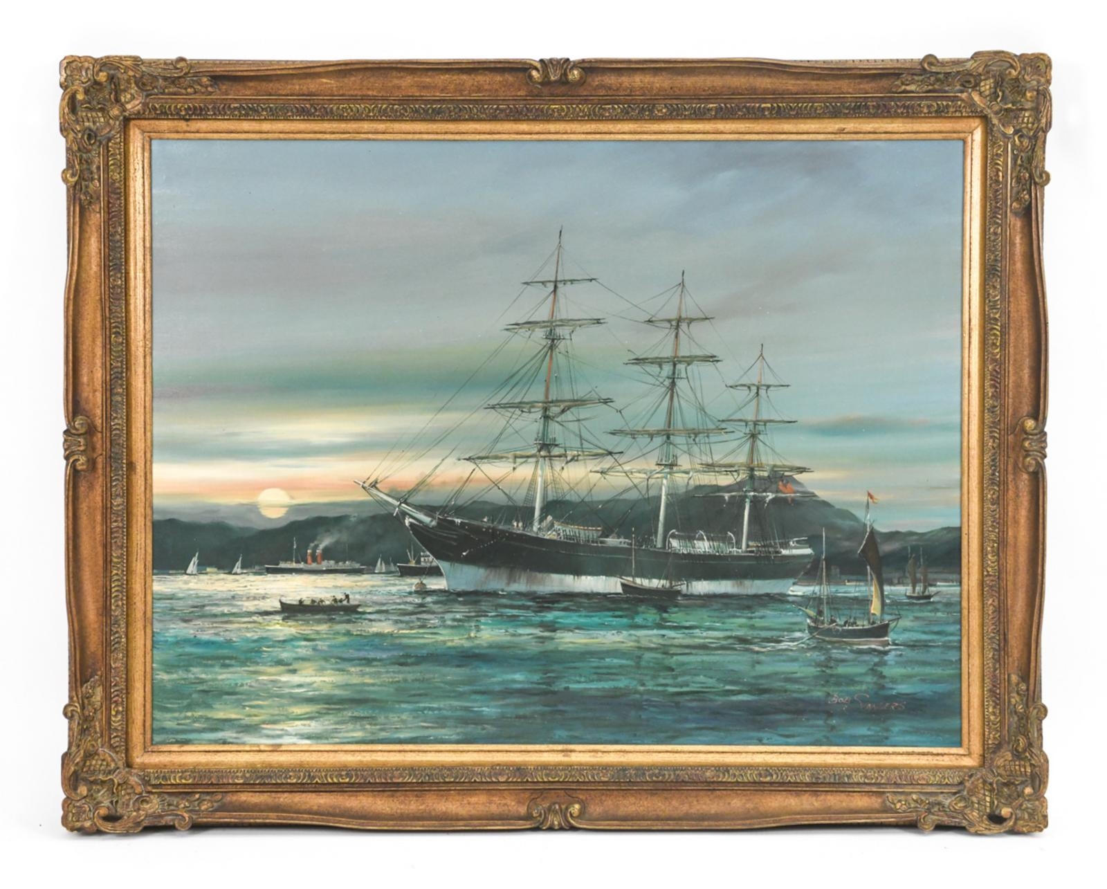 Bob Sanders | Sailing ship with other vessels | MutualArt