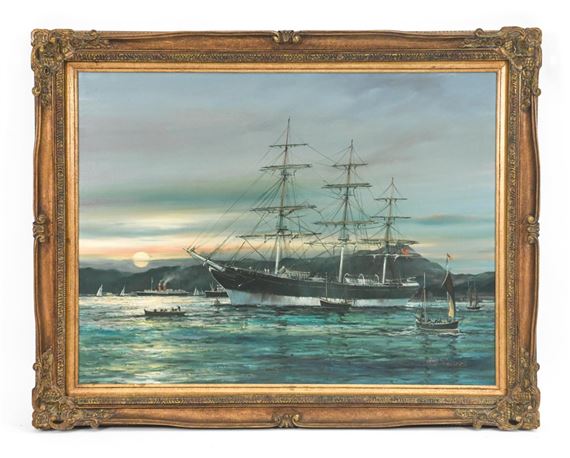 Robert Sanders | Sailing ship with other vessels | MutualArt