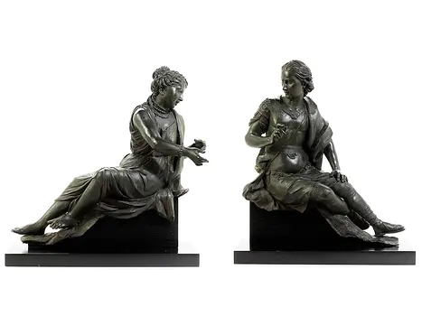 Georg Raphael Donner | PAIR OF SEATED FIGURES IN ANTIQUE CLOTHES ...