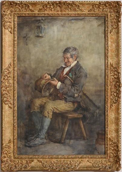 Henry Wright Kerr | Connemara Man Decorating His Hat with Shamrock ...