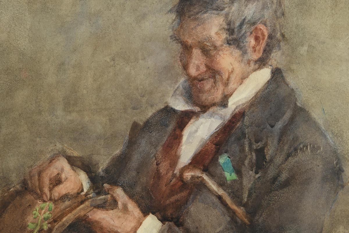 Henry Wright Kerr | Connemara Man Decorating His Hat with Shamrock ...