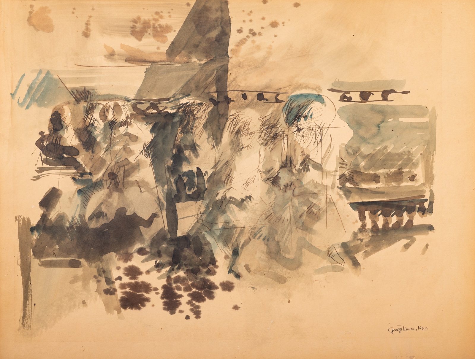 George Deem | In a Public Place (1960) | MutualArt