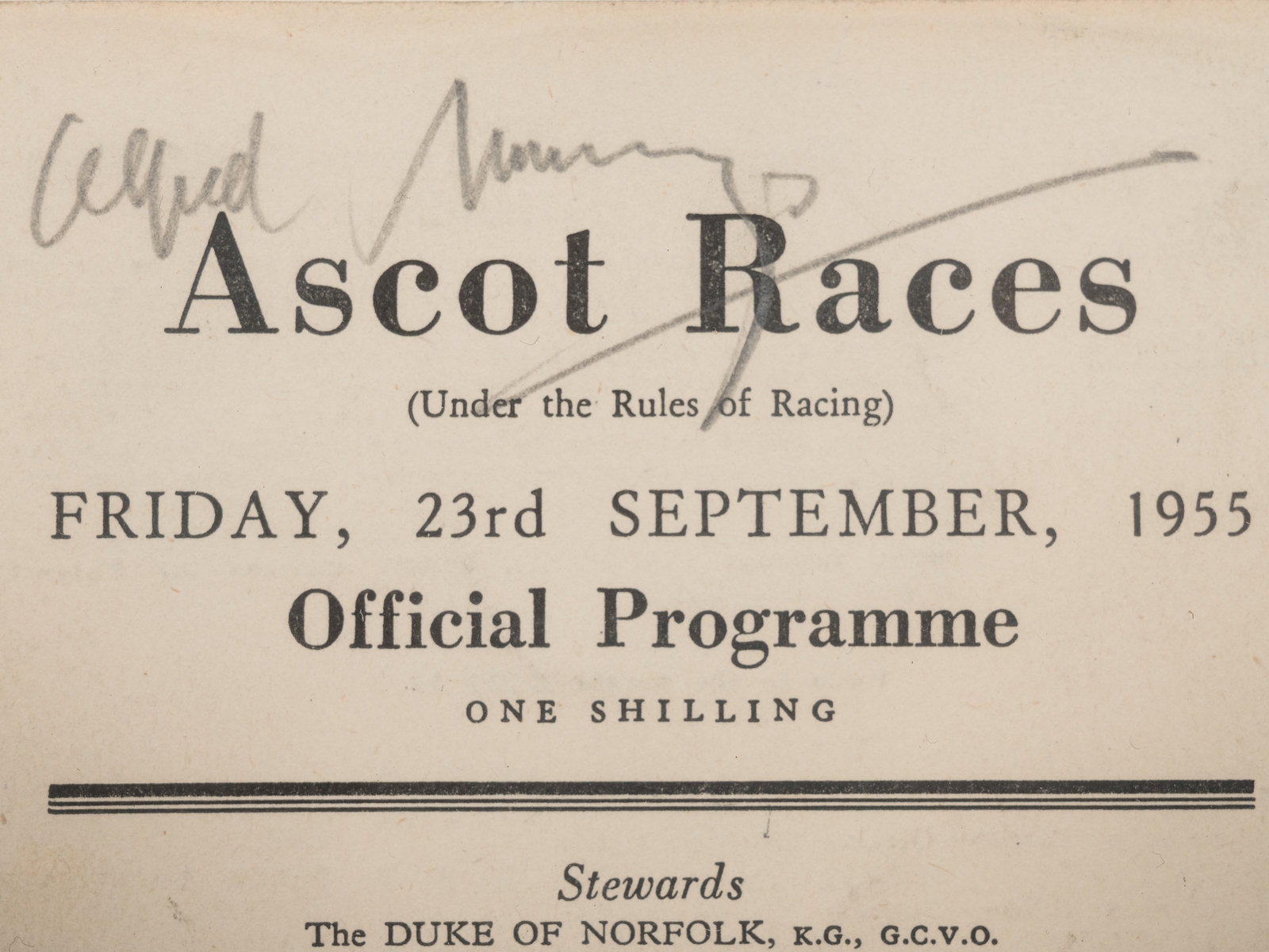 Sir Alfred James Munnings | Ascot Race Card with a Sketch of Jockeys ...