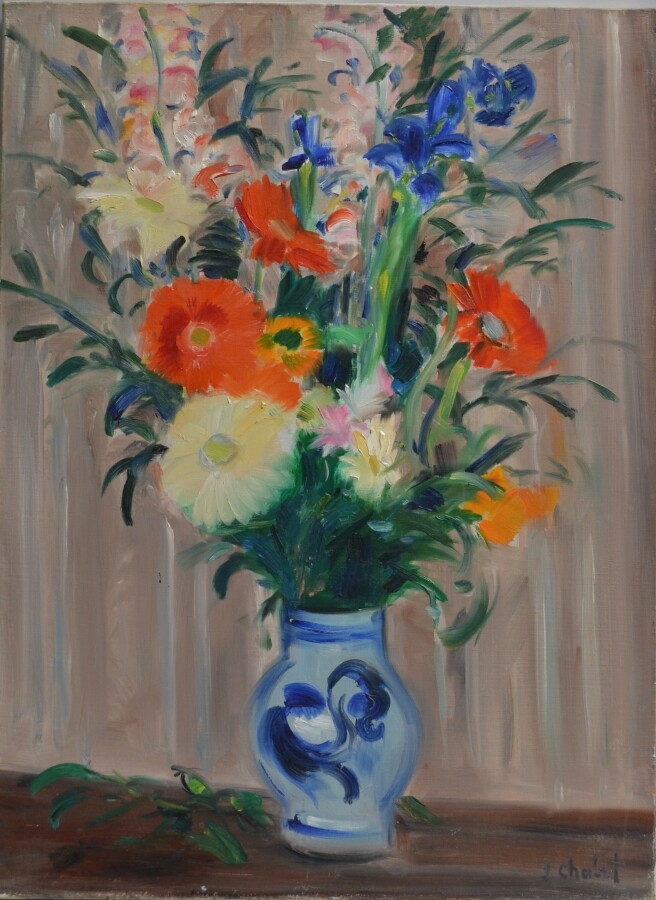 Jean Chabot | BOUQUET DE FLEURS AU VASE BLEU | MutualArt