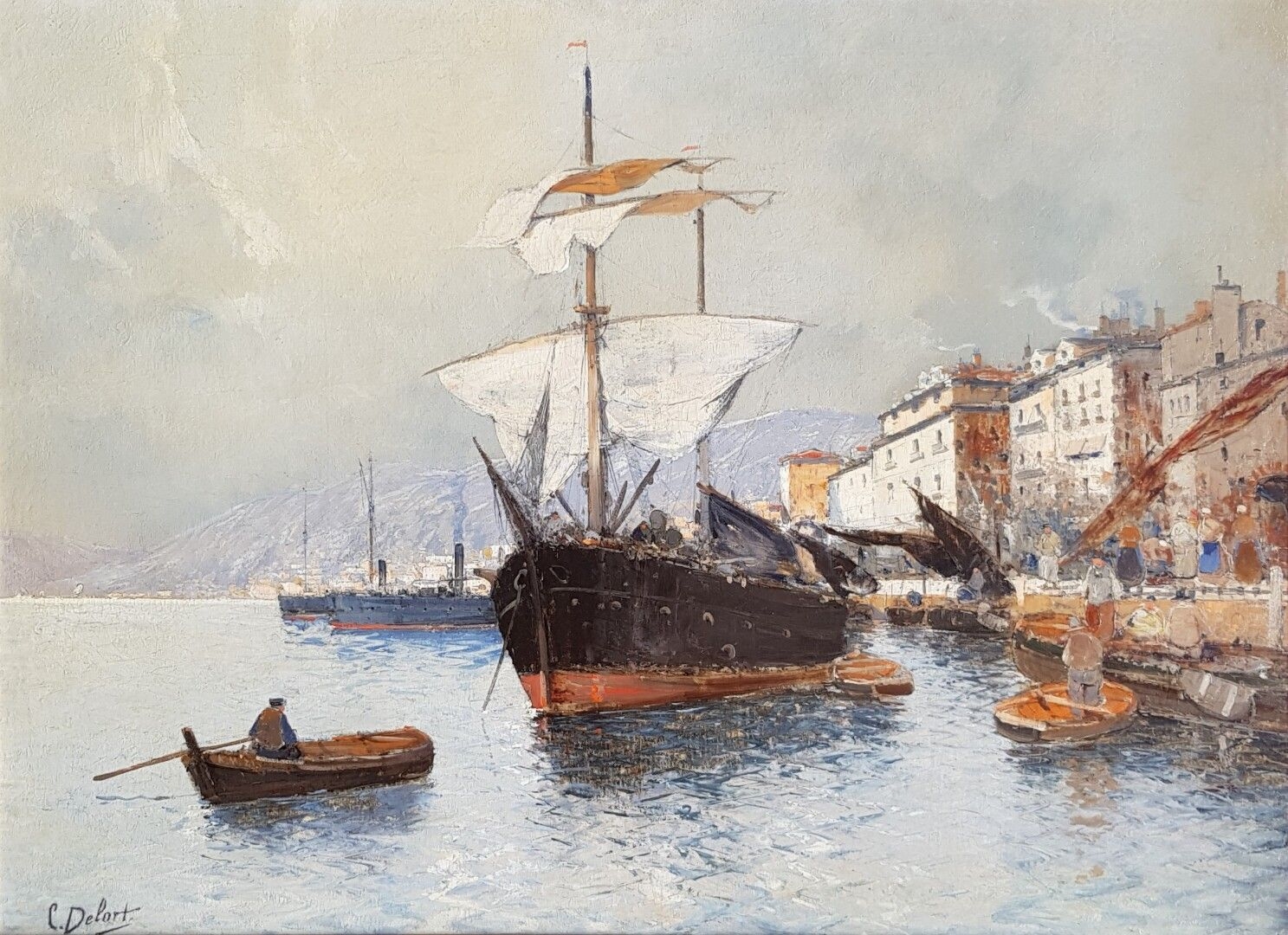 Charles Édouard Delort | Bateaux au port | MutualArt