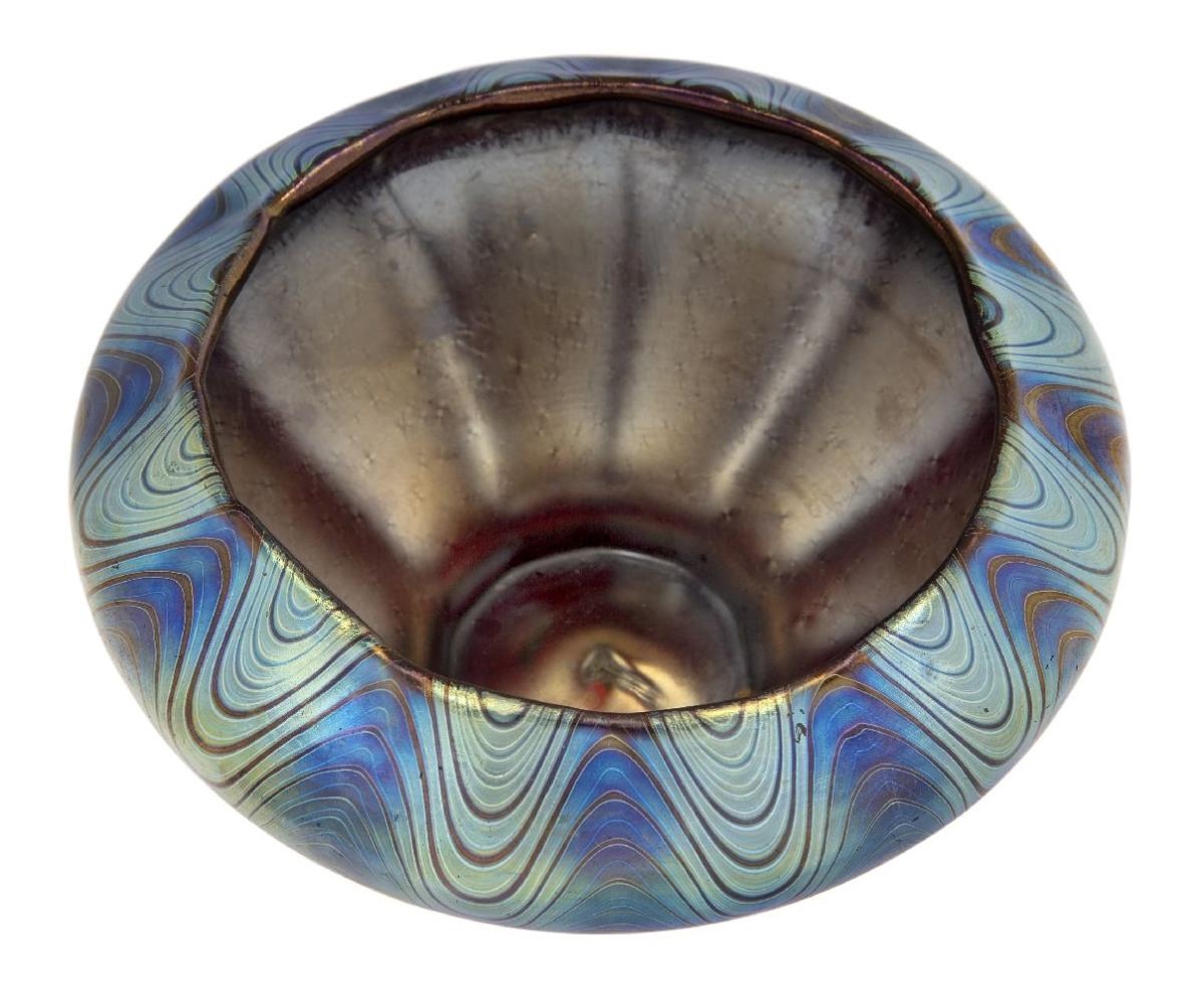 Loetz | an iridescent Rubin Phaenomen glass bowl with inverted rim ...