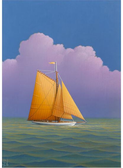 George Nemethy | Orange Sails, with Yellow Flag | MutualArt