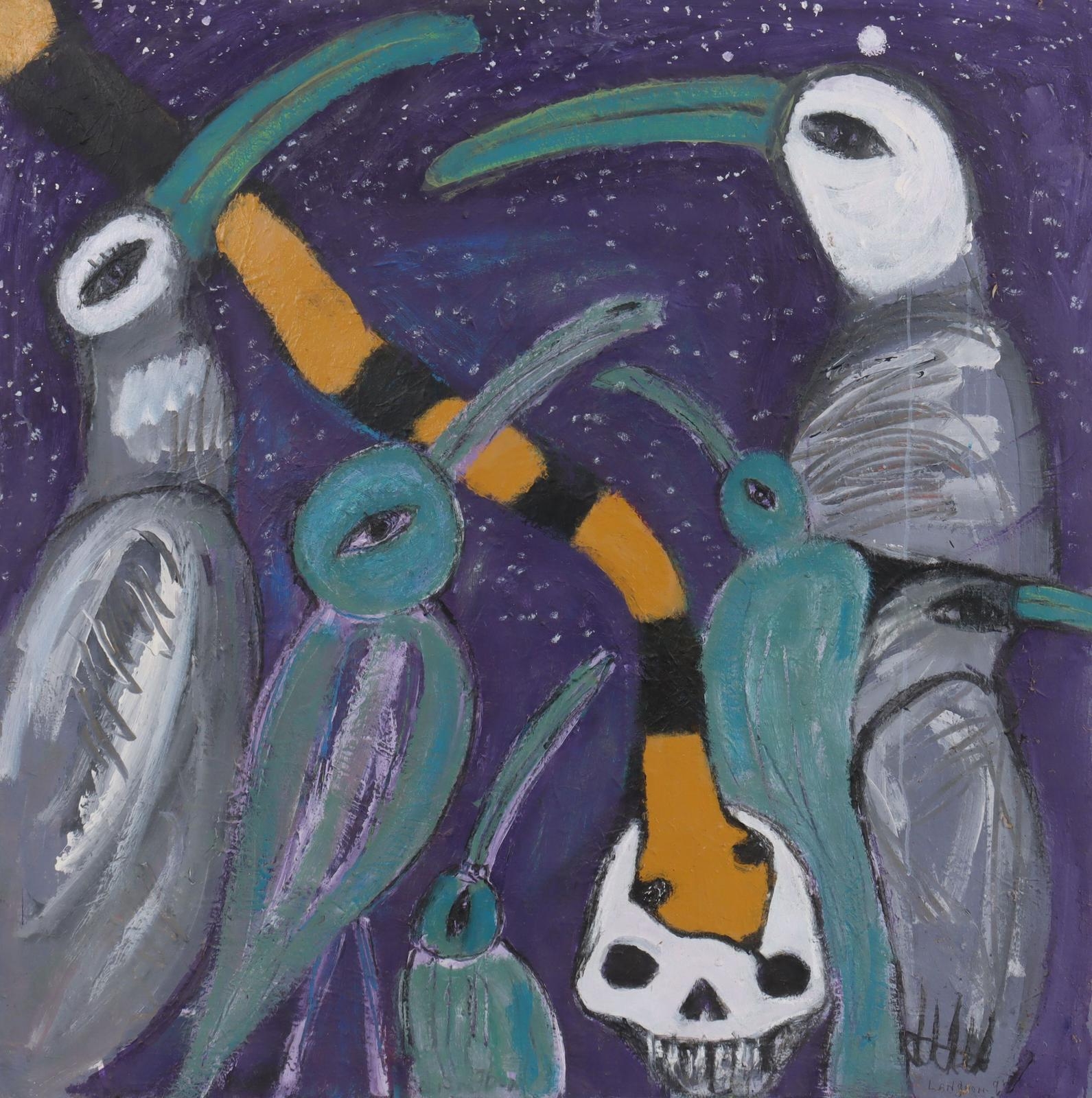 Stephen Langdon | Birds Skull and Snake (2009) | MutualArt