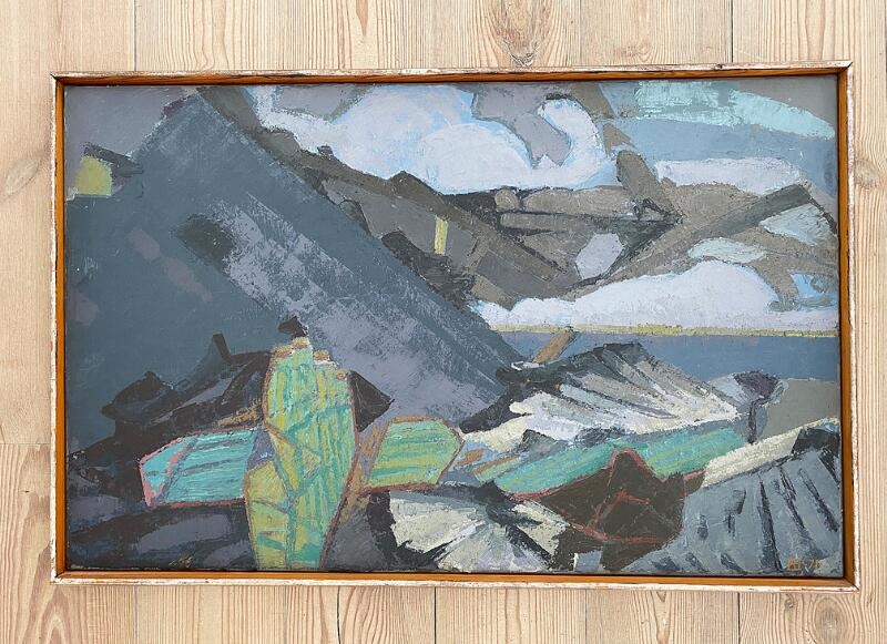 Alfred Jensen | Grønt kors ved fjord (1971) | MutualArt