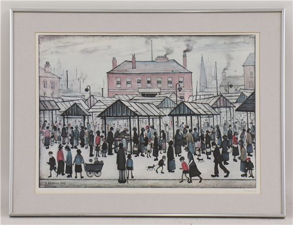 Laurence Stephen Lowry | Market Scene in a Northern Town’ | MutualArt