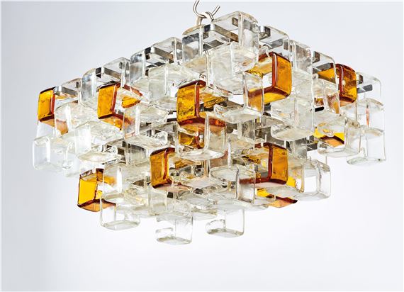 Carlo Nason | A Large Cube-Shaped Ceiling Lamp | MutualArt