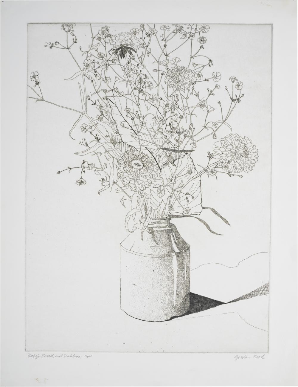Gordon Cook | BABY'S BREATH AND DAHLIAS (1968) | MutualArt