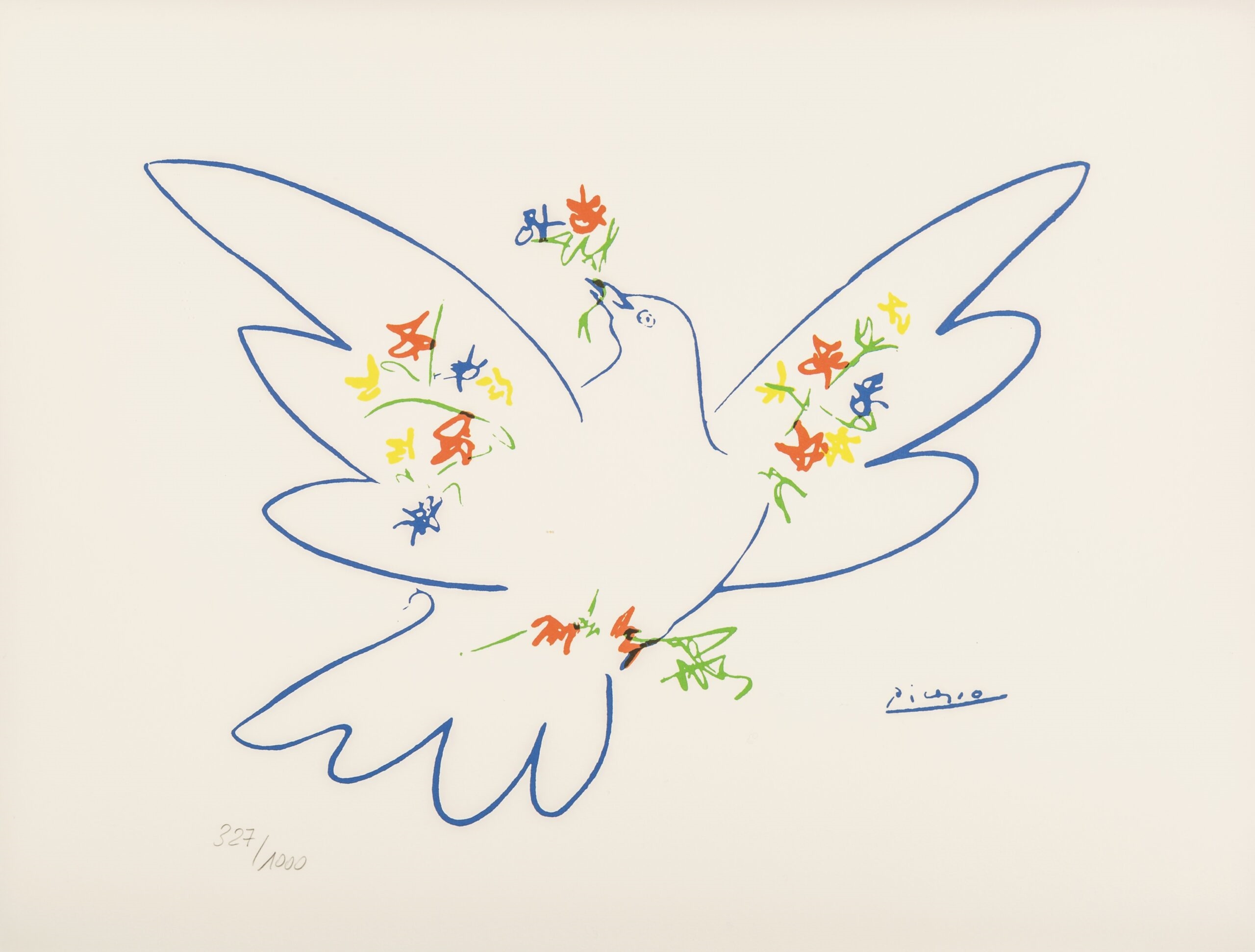 Pablo Picasso | Colombe Bleue with a flower (1980) | MutualArt