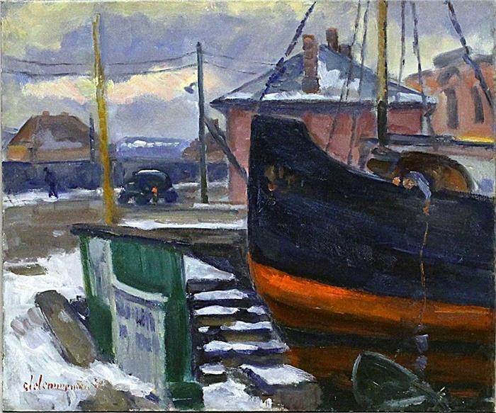 Clemen Jeppe Clemmensen | Hafen in Dänemark (1935) | MutualArt