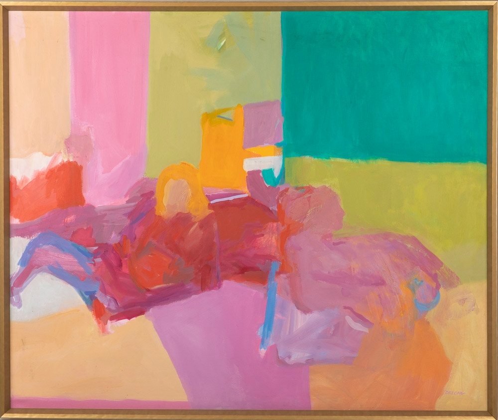 David Delong | Abstract Color Field with Figures | MutualArt