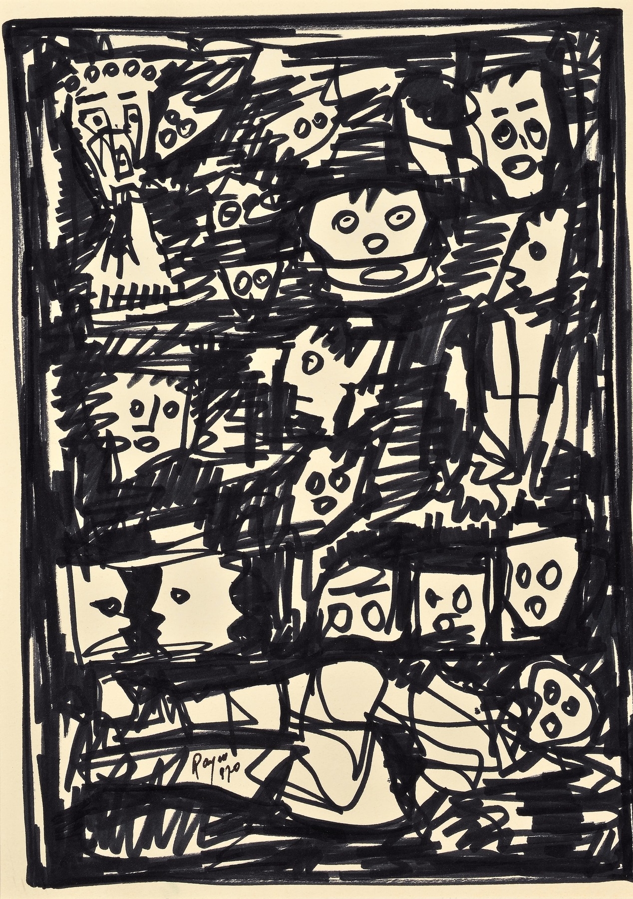 Aref el Rayess | Faces (1970) | MutualArt