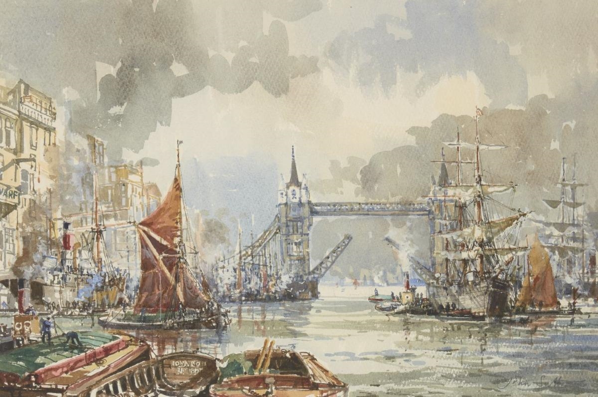 John Sutton | Busy shipping scenes on the Thames | MutualArt
