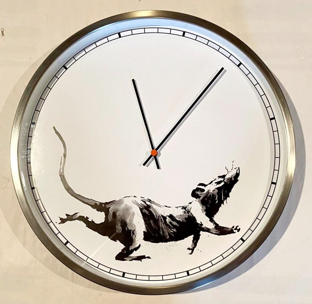 Banksy | Running Rat Clock | MutualArt