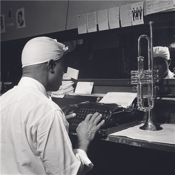Éric Schwab | Louis Armstrong in his dressing room before a show in a ...