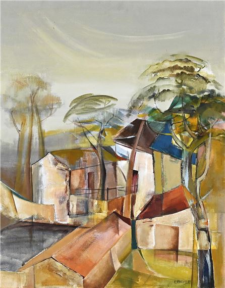 Erisha Parker | Township Scene with Yellow Fever Trees | MutualArt
