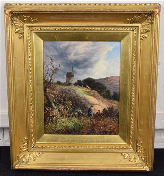 Walter Williams | Rural scene with figures and a windmill | MutualArt