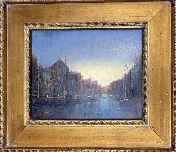 Marius Zabin | Couché de soleil sur le port | MutualArt