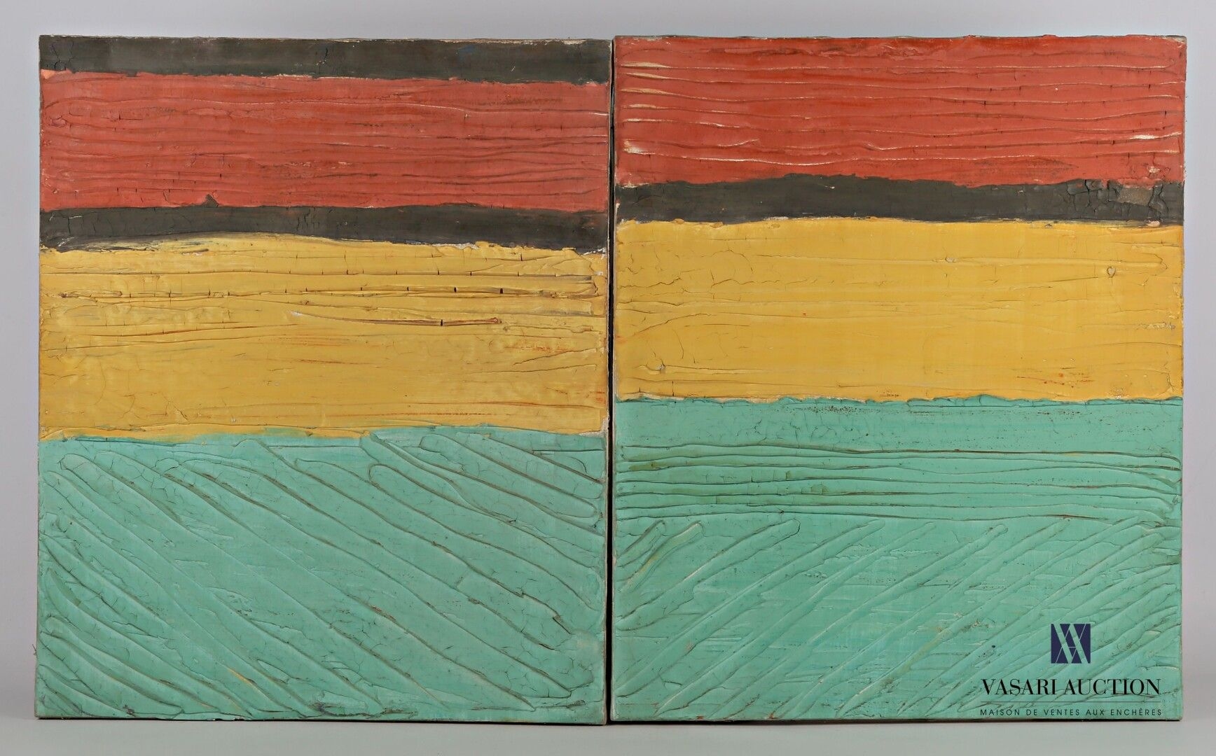 Francesco Passaniti | Diptych: Composition red yellow and green | MutualArt