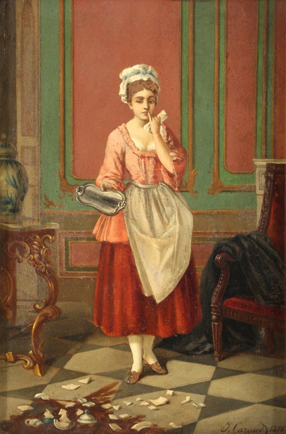 Joseph Caraud | A distraction from chores (1875) | MutualArt