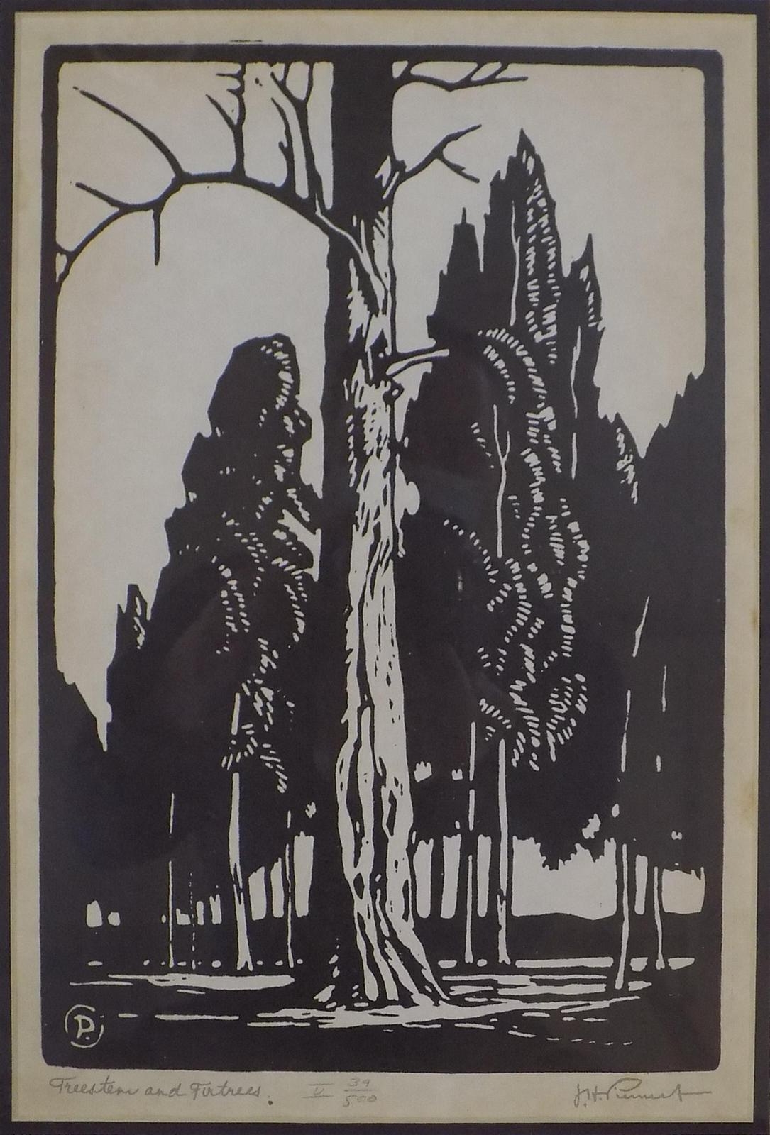 Jacob Hendrik Pierneef | Tree Trunk and Pine Trees | MutualArt