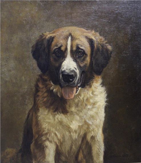 Matilda Lotz | A FAITHFUL ST BERNARD (1884) | MutualArt