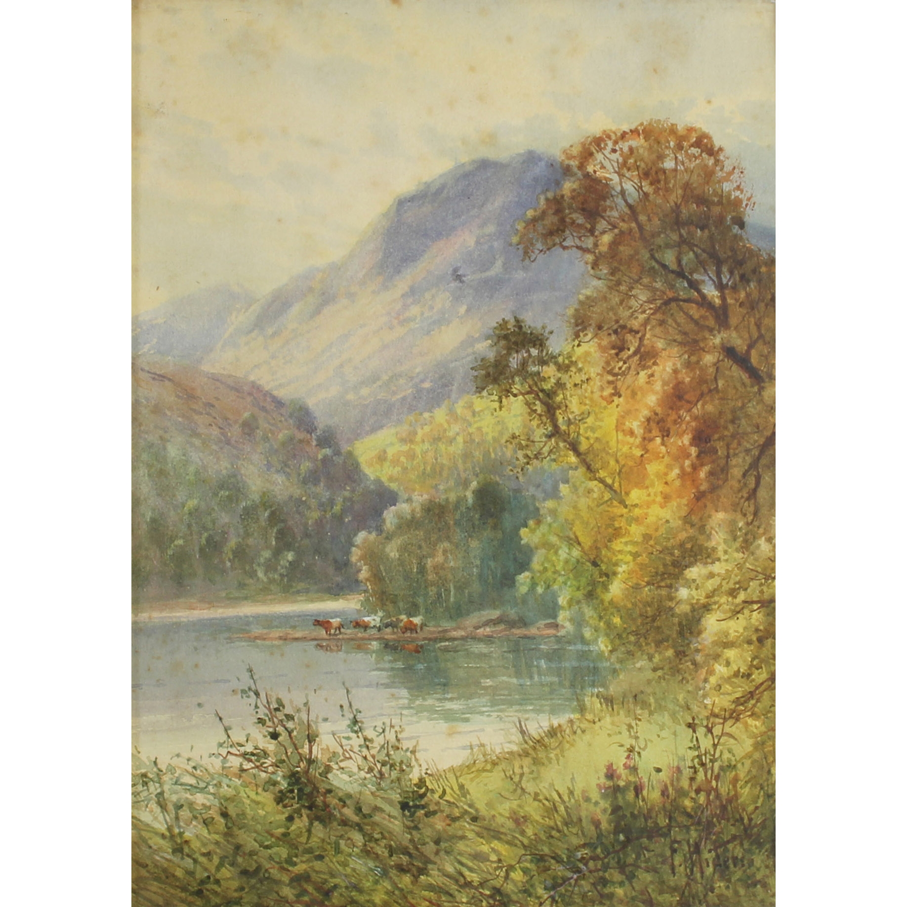 Frank Hider | View of a Loch and Cattle (1933) | MutualArt