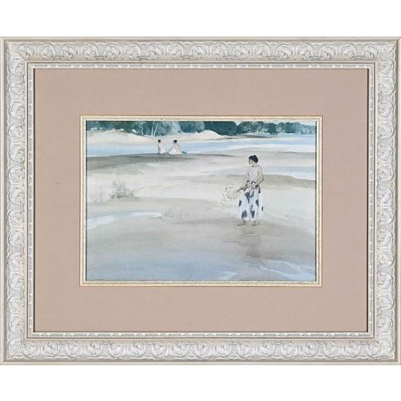 William Russell Flint | Female Sitters on a Beach | MutualArt