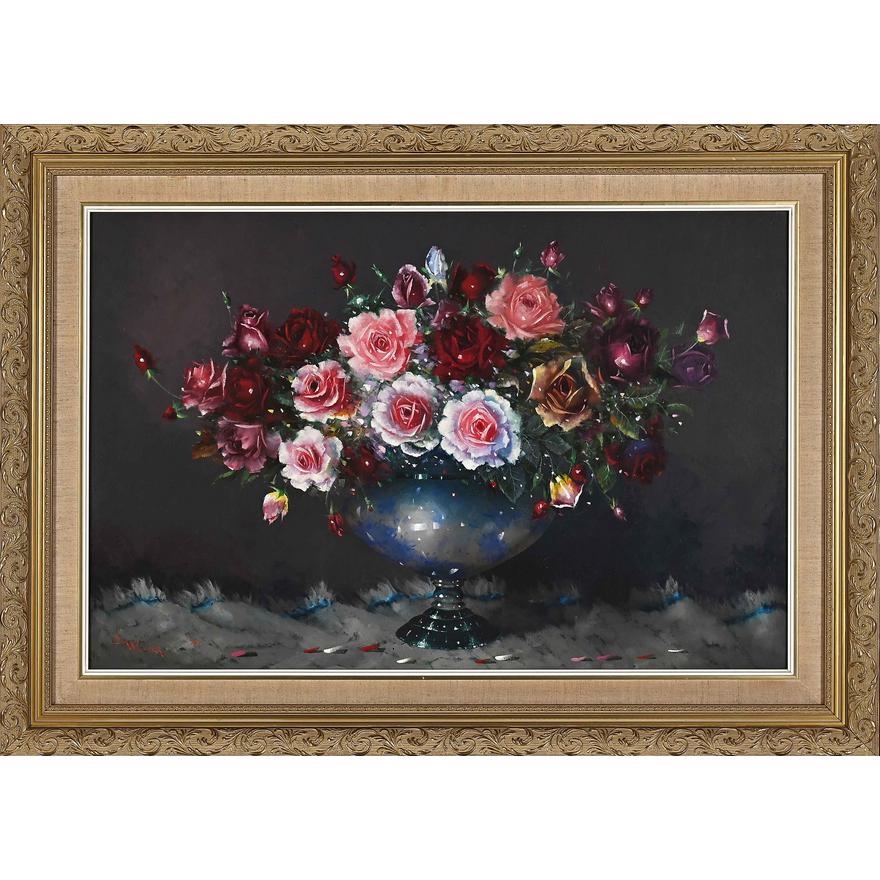 Dirk Venter | Still Life with Roses in a Footed Bowl (1990) | MutualArt