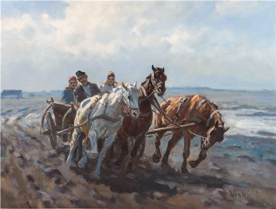Jean Viski | A Horse And Carriage | MutualArt