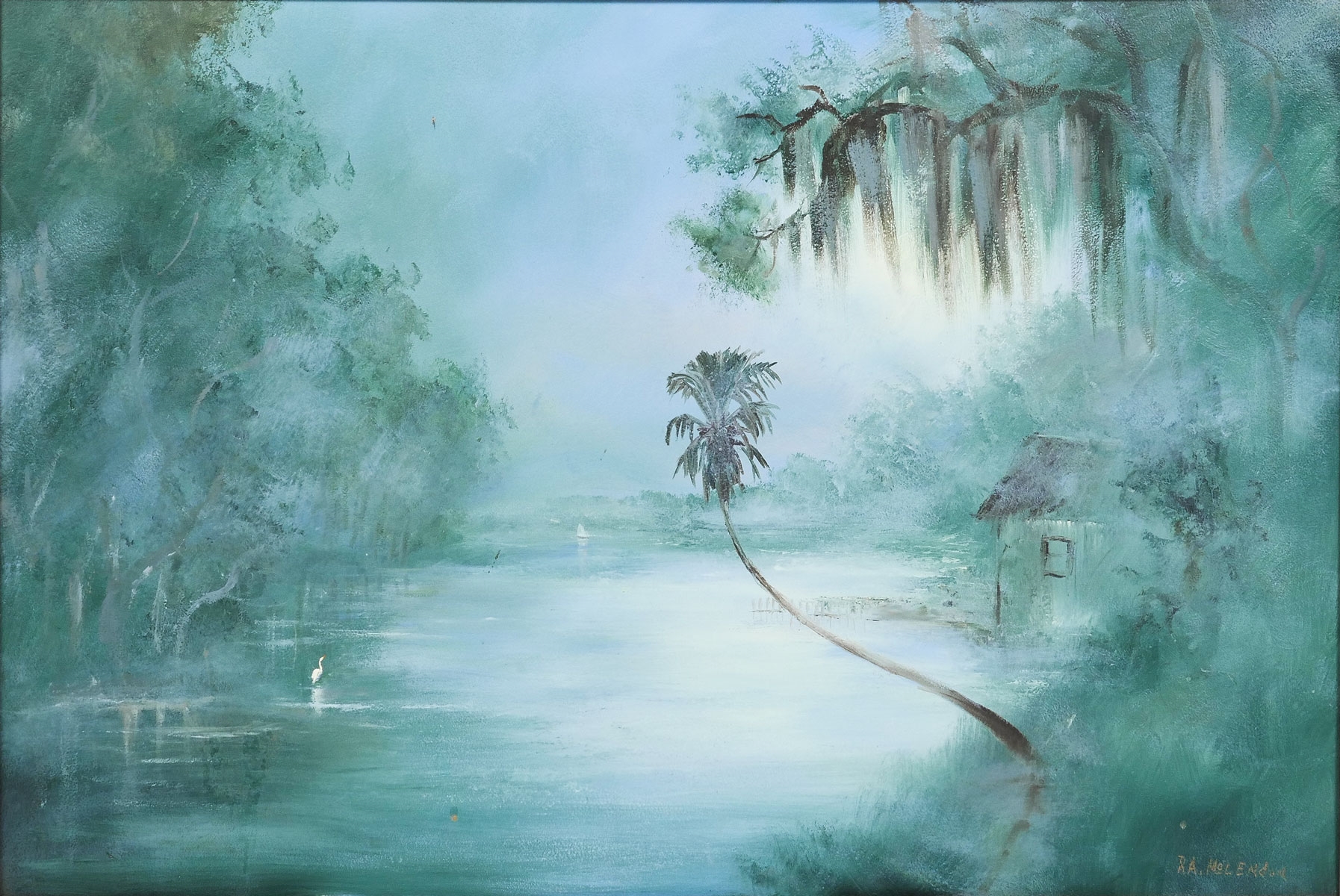 Roy McLendon | Florida Highwayman River Scene with Old Shack | MutualArt
