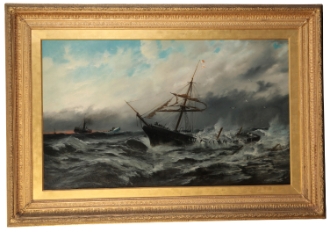 Henry Edward Spernon Tozer | A floundering ship signalling to its ...