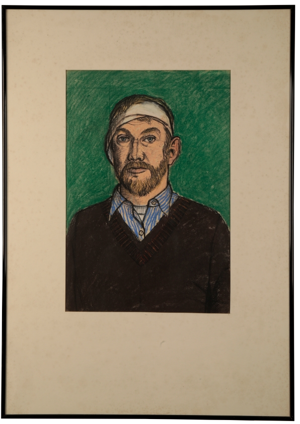 Peter Snow | Self portrait with a bandaged head after a motorcycle ...