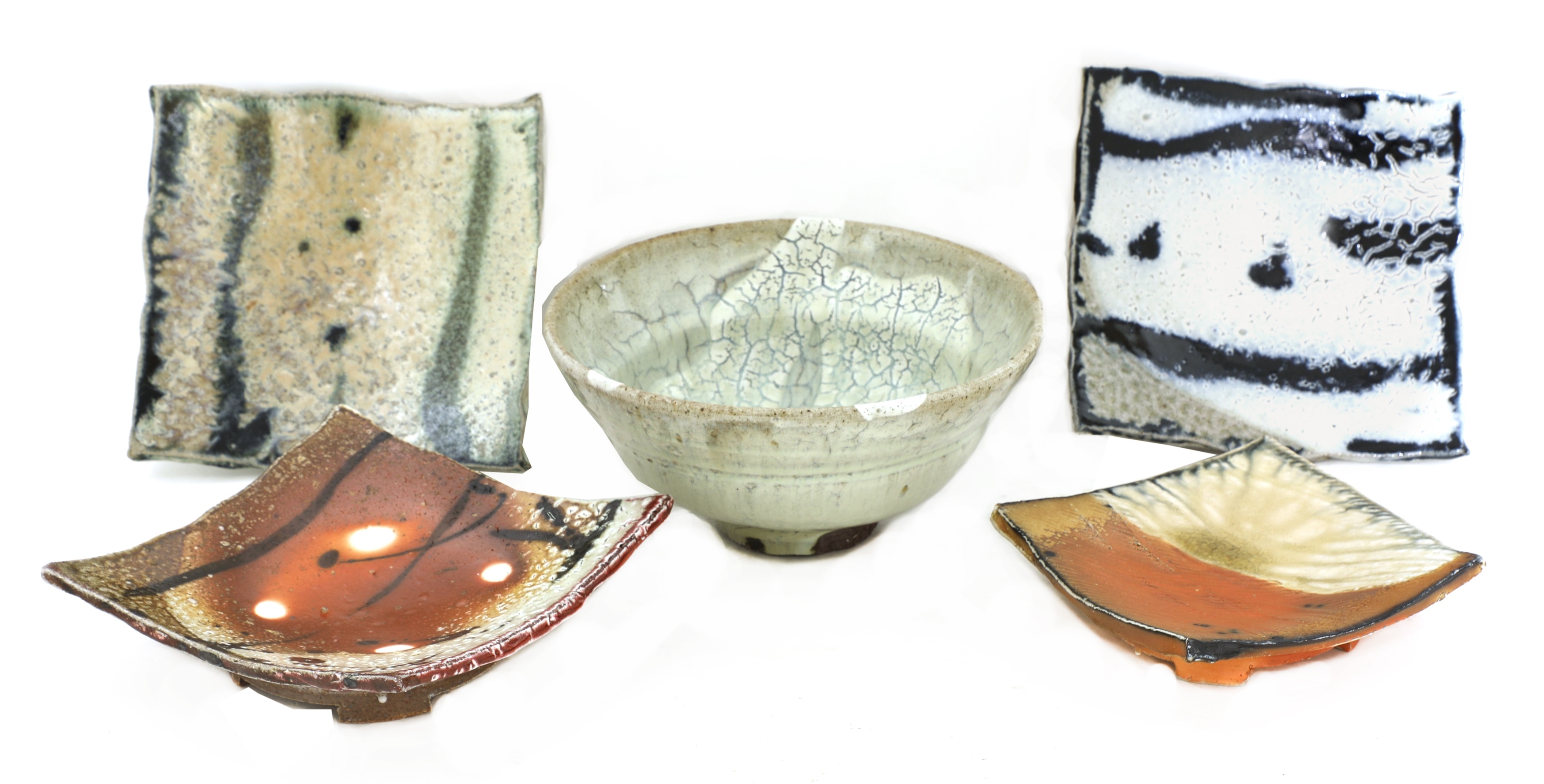 Marcus O'Mahony | four stoneware and slab built dishes each of dished ...