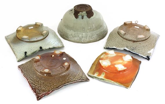Marcus O'Mahony | four stoneware and slab built dishes each of dished ...