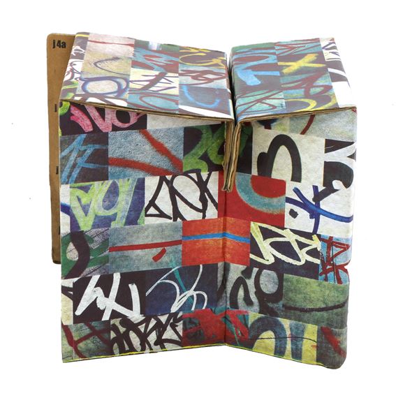 Sharon Elphick | a Graffiti flat-packed stool | MutualArt