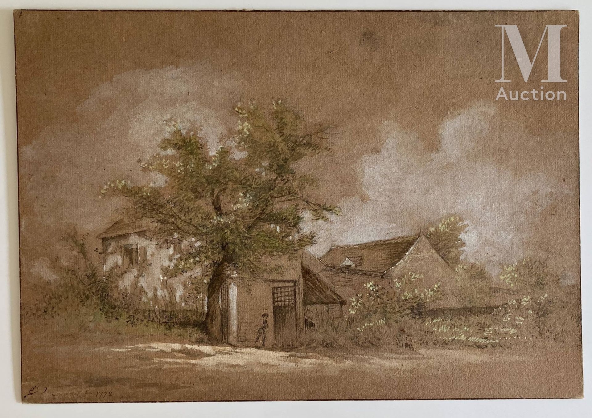 Alexis Nicolas Perignon I | Vue d’une ferme (1772) | MutualArt