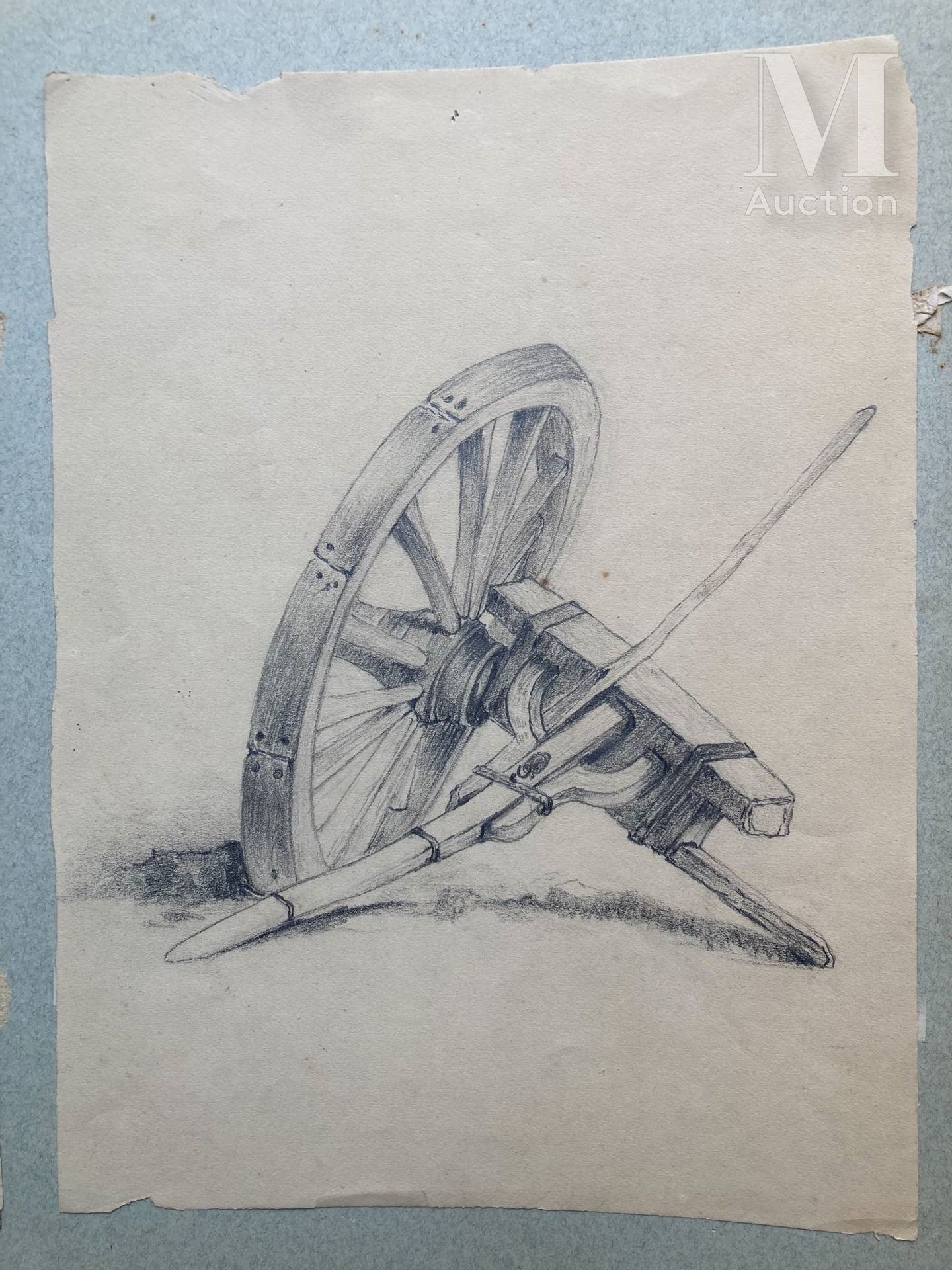 French School, 19th Century | Une étude d’une roue de charrette | MutualArt